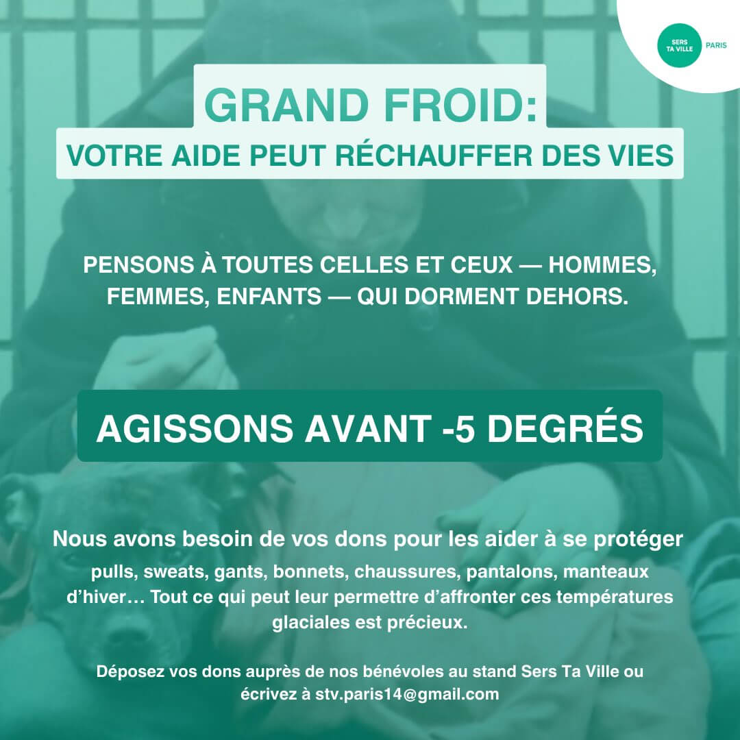Grand froid novembre 2025 - Sers Ta Ville Paris